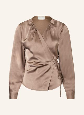 Neo Noir Neo Noir Wickelbluse Caprina Aus Satin beige