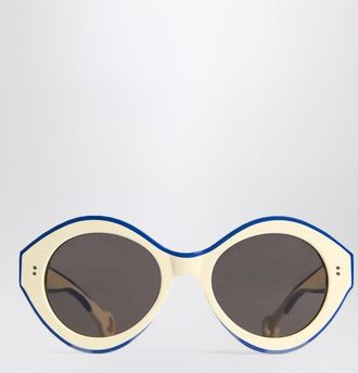 J.W.Anderson JWA07 Bumper sunglasses in white/blue