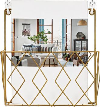 BESPORTBLE Multifunktionaler Zeitschriftenhalter Wand aus Metall B&uuml;cherregal und Zeitschriftenkorb f&uuml;r Badezimmer Stabiler Wand Buchst&auml;nder Zur Platzsparenden Au