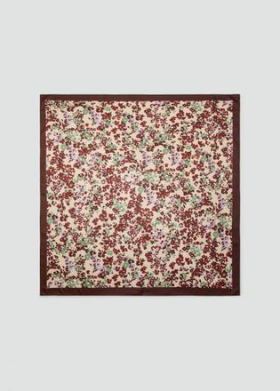 Mango Foulard &agrave; fleurs marron - Femme - Taille unique - MANGO