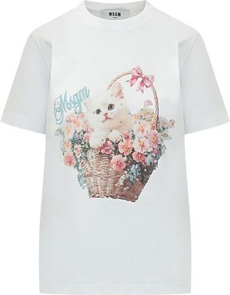 Msgm Msgm, Femme, Tops, Blanc, Taille: 36 FR T-Shirt