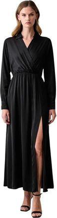 Fracomina Robe longue coupe droite en viscose - Femme - Robes - Noir - Taille: 36 FR