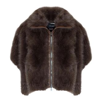 Lou Andr&eacute;a Kunstpelz-Cape-Jacke - - Jackets - Damen - Braun - S