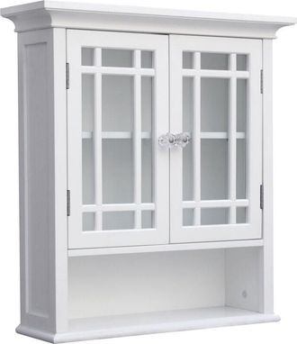Teamson Home Teamson Home - Armoire de toilette murale salle De Bain en Bois 2 Portes Blanc Neal 7473