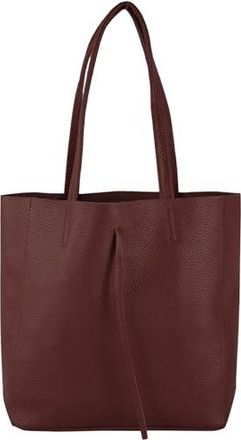 modamoda.de T253 - Ital. Sac à main avec poche intérieure en cuir, Violet bordeaux, m