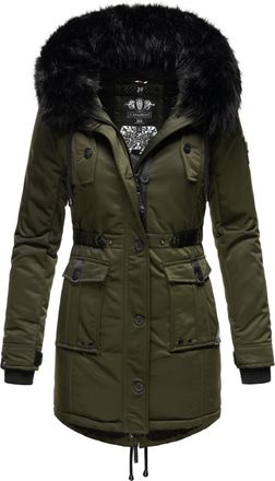 Navahoo Damen Winter Jacke Kapuze Winterjacke Parka Kunstfell Teddyfell B818 [B818-Lul-Pri-Olive-Gr.XS]