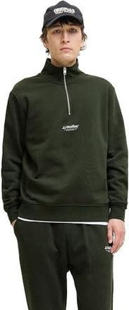 Jack & Jones JJESOHO Sweat Quarter Zip HN Noos Homme Sweat-Shirt Vert XL