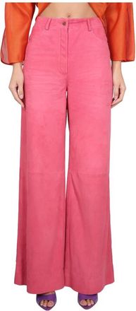 Alberta Ferretti Femme, Pantalons, Rose, Taille: 36 FR Pantalone in pelle