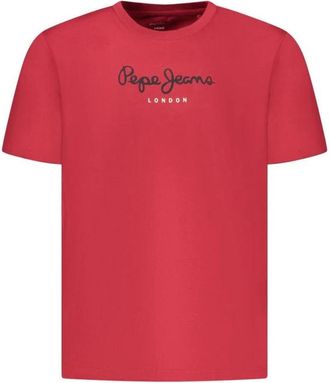 Pepe Jeans London Homme, Tops, Rouge, Taille: S T-shirt en coton &agrave; col rond