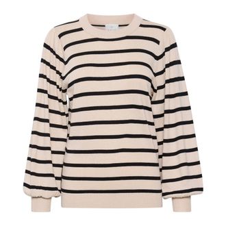 Kaffe Rundhals-Strickpullover - - Knitwear - Damen - Beige - XS