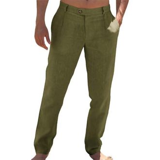 Generic Pantalon de sport long pour homme - &Eacute;t&eacute; fin - Pantalon de loisirs pour homme - Couleur unie - Pantalon long ample - Pantalon de jogging tendance - Cou