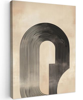 MuchoWow &copy; Leinwandbild 50x70 cm Dekoration Wohnzimmer Bilder Pictures Wall Decoration Living Room Wohnungs Deko Moderne Bild Bogen - Streifen - Minimalistisch