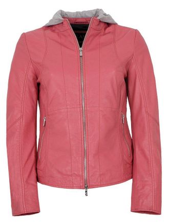 Jilani Lederjacke Aspyn-1 Jilani - Damen Lederjacke Lammnappa Kapuze coral