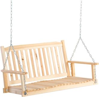 Liberte Banc de jardin suspendu en bois massif 117x69x60cm, si&egrave;ge pour deux personnes, bois