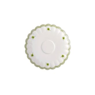 Villeroy & Boch Easter Delight Henkelbecher-Untertasse gr&uuml;n, Untertasse passend zum Henkelbecher f&uuml;r Ostern, Oster Unterteller, Premium Porzellan