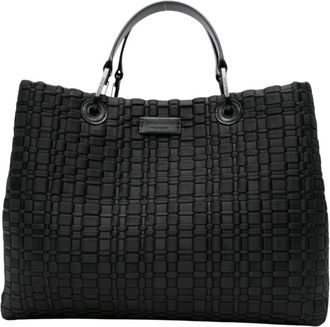 Emporio Armani Femme, Sacs, Noir, Taille: ONE Size Sac shopper MyEA moyen en nylon tiss&eacute;