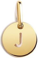 Singularu Mini Médaillon Lettre. Pendentif initial en argent sterling 925 avec finition plaqué or 18Kt. Combinable avec collier. Bijoux pour femme. Lettre J