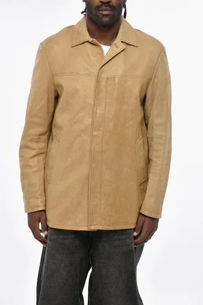Diesel RED TAG Leather Jacket NICO with Concealed Buttoning Diesel