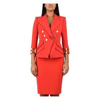 Elisabetta Franchi Veste crois&eacute;e - Femme - Vestes - Rouge - Taille: 40 FR