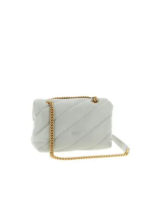 Pinko Womens Crossbody Bag Gray Lamb Fur - Crossbody-Bags