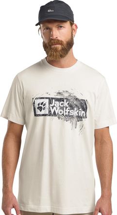 Jack Wolfskin Herren Brand T M T-Shirt, Wood Cotton White, XXL