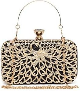 Miss Lulu Femme Pochettes et Clutch Brillant avec Chaîne,Détachable Shiny Sac à Main pour Soirée idéal pour Soirées Mariages Fêtes