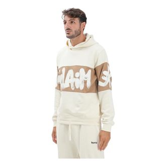 Disclaimer Homme, Sweatshirts et sweats &agrave; capuche, Blanc, Taille: XL Sweat &agrave; Capuche avec Inserts de Chameau