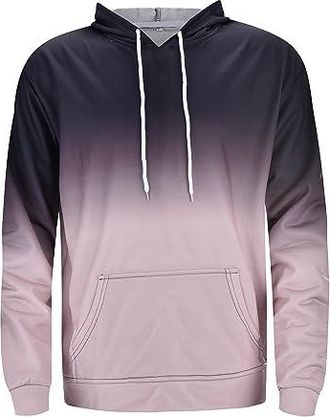 Generic Hoodie Homme Y2K D&eacute;grad&eacute; Cordon Drawstring - Graphique Tendance Printemps Entra&icirc;nement Running Poches Lat&eacute;rales, Pullover Casual Moderne & Respirant(P