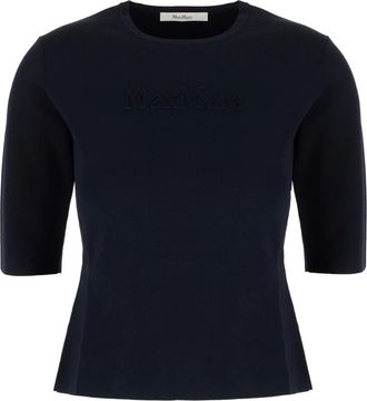 Max Mara Femme, Pulls, Bleu, Taille: 40 FR Mxpaustero Top &agrave; manches courtes
