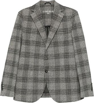 Circolo 1901 blazer à carreaux - Noir