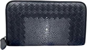 Bottega Veneta unisex, Pre-owned, Noir, Taille: ONE Size Portefeuille long (&agrave; deux volets) Pre-owned