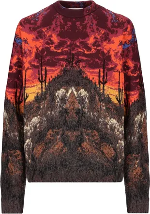 Laneus pull à motif en jacquard - Rouge