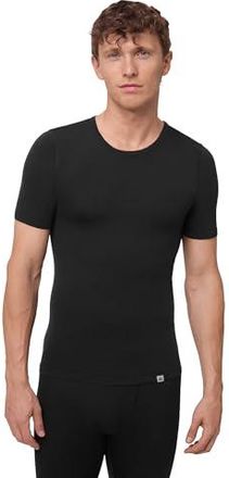 Danish Endurance T-Shirt Couche de Base en Laine Mérinos Chaude, Manches Courtes, sous-Pull de qualité, Respirant et évacuant lhumidité, Noir, 3XL