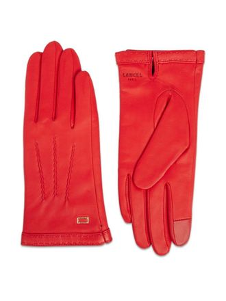 Lancel gants à coutures apparentes - Rouge