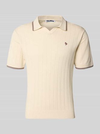 Review Slim Fit Polo-Strickshirt mit Logo-Stickerei