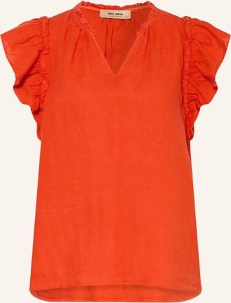 Mos Mosh Mos Mosh Blusenshirt Mmtea Aus Leinen Mit R&uuml;schen orange