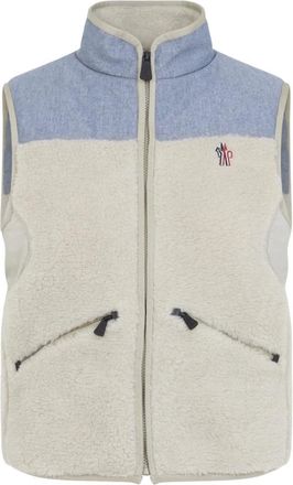 Moncler Homme, Vestes, Beige, Taille: L Gilet avec logo