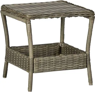 vidaXL Vidaxl - Table de jardin Marron 45x45x46,5 cm R&eacute;sine tress&eacute;e