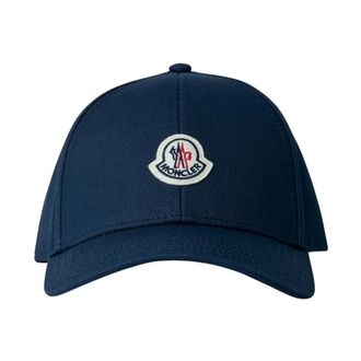 Moncler Homme, Accessoires, Bleu, Taille: ONE Size Casquette de Baseball en Serg&eacute; de Coton avec Logo