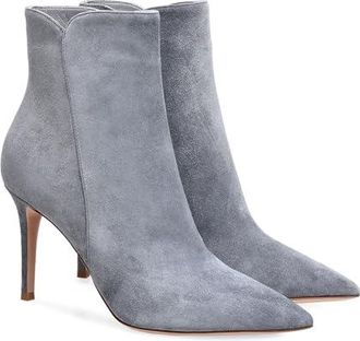 Generic Bottines à Talon Aiguille et Bout Pointu pour Femmes Bottines Courtes Simples Couleur Unie Bottines Classiques en Cuir à Fermeture éclair latérale pou