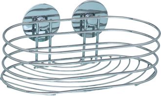 WENKO Turbo-Loc Wandablage, Wand Duschablage, Befestigen ohne Bohren, Verchromter Stahl, 23,5 x 10,5 x 13,5 cm