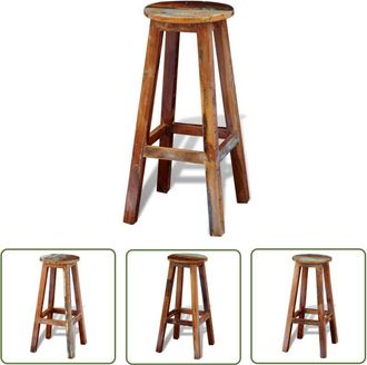 vidaXL Tabouret de bar Bois de r&eacute;cup&eacute;ration massif