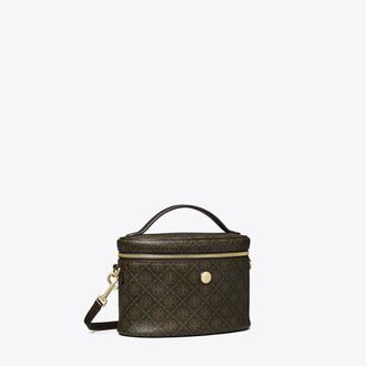 Tory Burch Damen Kosmetiktasche aus weichem, beschichtetem Canvas mit T-Monogramm