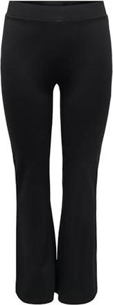 Jacqueline de Yong Pantalon &eacute;l&eacute;gant Femme Taille Haute &eacute;vas&eacute; Business Chino JDYPRETTY, Couleurs:Noir, Taille:XL / 34L, Longueur de Jambe:L34