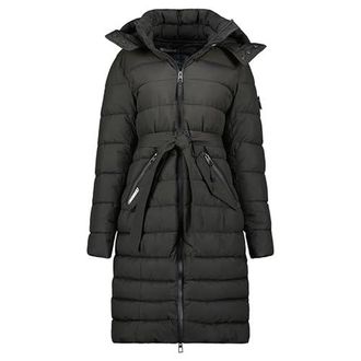 Geographical Norway Cabima Lady - Parka Longue Epaisse Chaude Femme Automne Hiver - Manteau Fin Capuche Fausse Fourure - Blouson Coupe Vent - Doudoune Elegante Femmes (No
