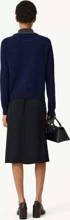 Maison Margiela Half-Zip Wool Sweater - Navy