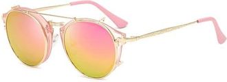 Generic Lunettes de soleil vintage à clipser pour homme et femme UV400, 06 Rose-violet, Taille unique