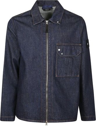 Stone Island Homme, Vestes, Bleu, Taille: S Logo Overshirt Jacket