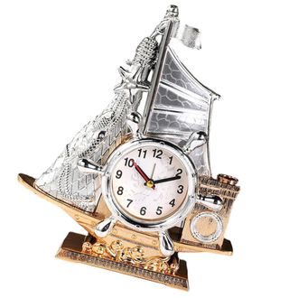 Cabilock Schiffs-Uhr Deko Mit Realistischem Design Tischuhr Im Schiffs-Stil F&uuml;r B&uuml;ro Oder Zuhause Kreatives Ohne Batterie