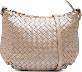 Bottega Veneta Hobo Bags - Nappa Intrecciato Crossbody - Gr. unisize - in Gold - f&uuml;r Damen